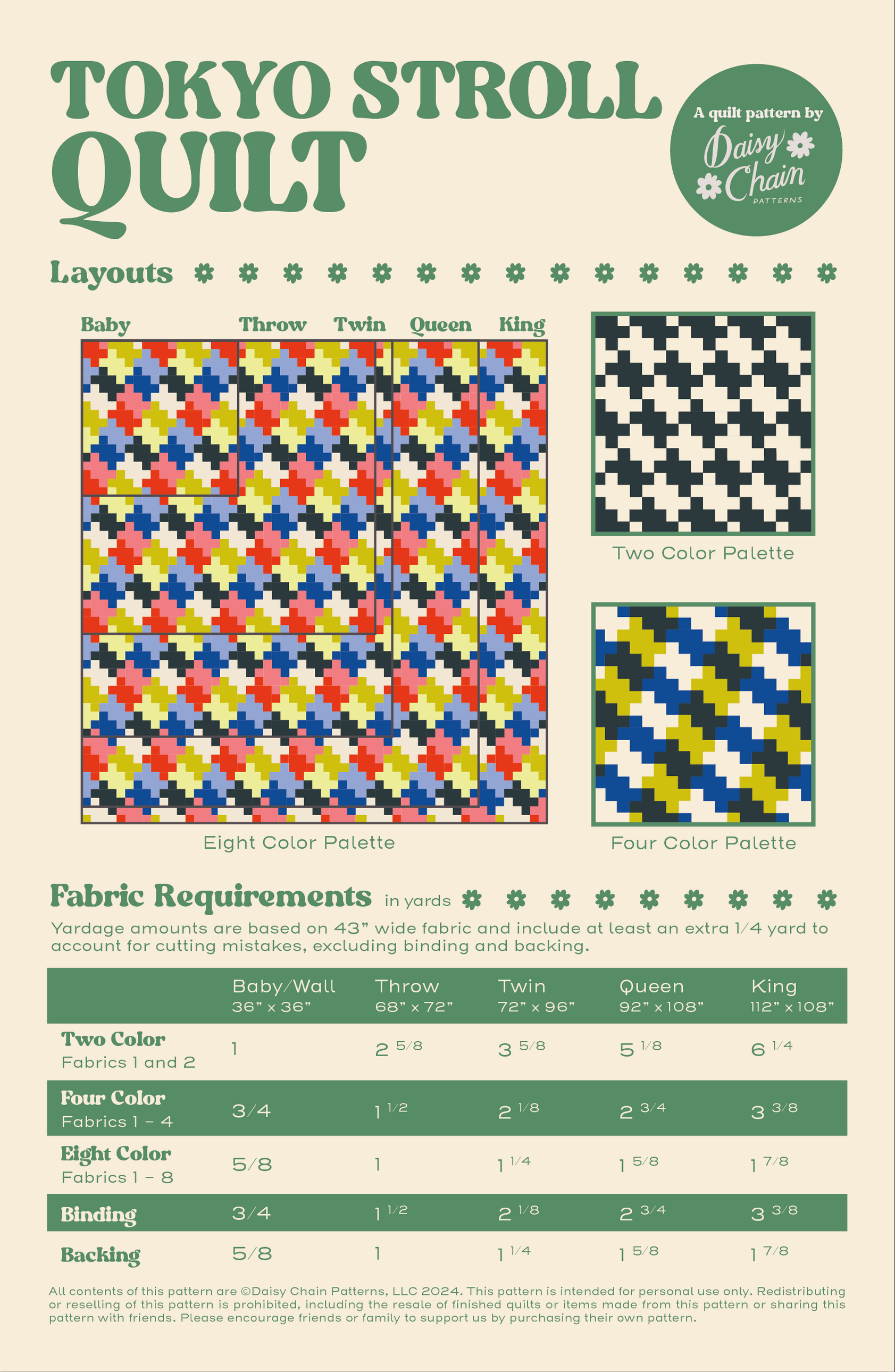 Tokyo Stroll Quilt PDF Pattern – Daisy Chain Patterns