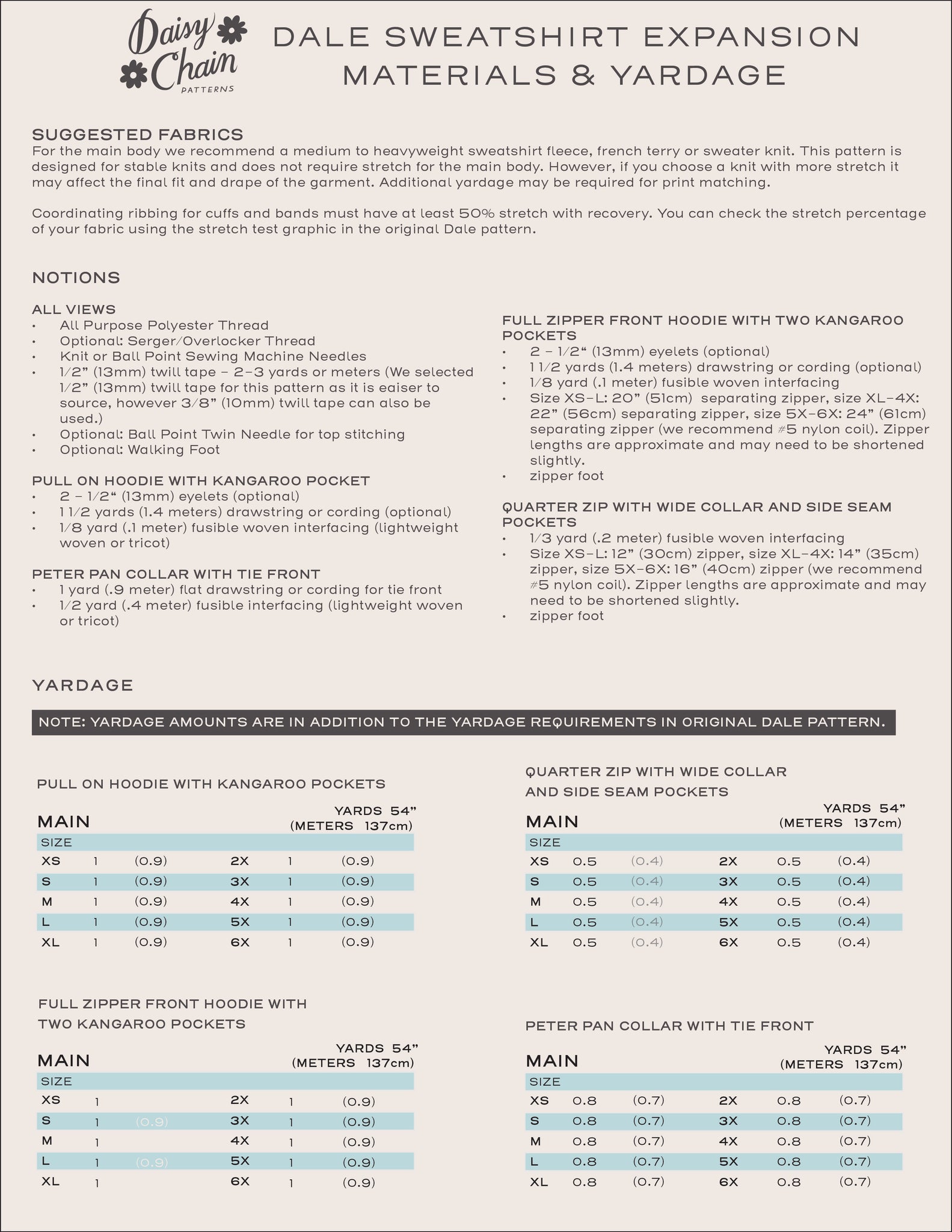 Dale Bundle! Dale Sweatshirt and Expansion PDF Pattern – Daisy Chain ...